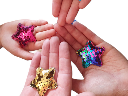 1x Pocket worry fidgets star flip sequins rewards | Sensory Stim Shop