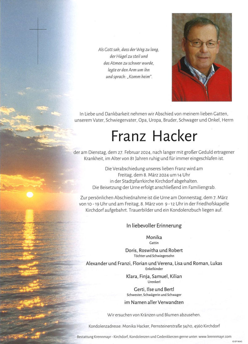Todesfall Franz Hacker