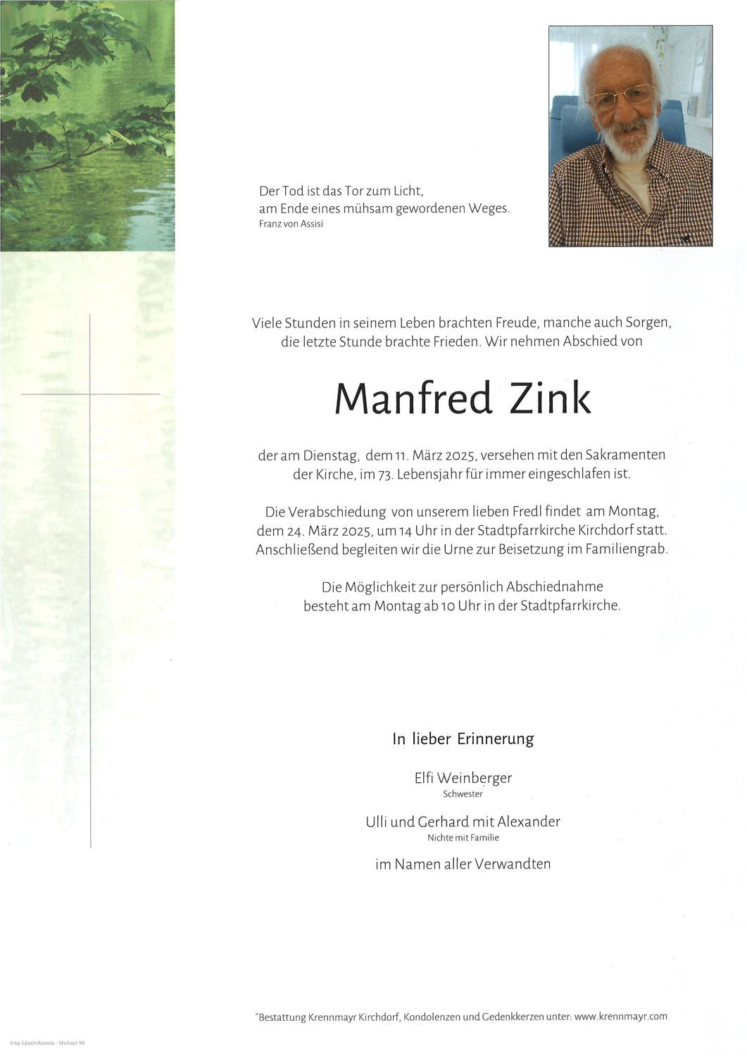 Todesfall Manfred Zink