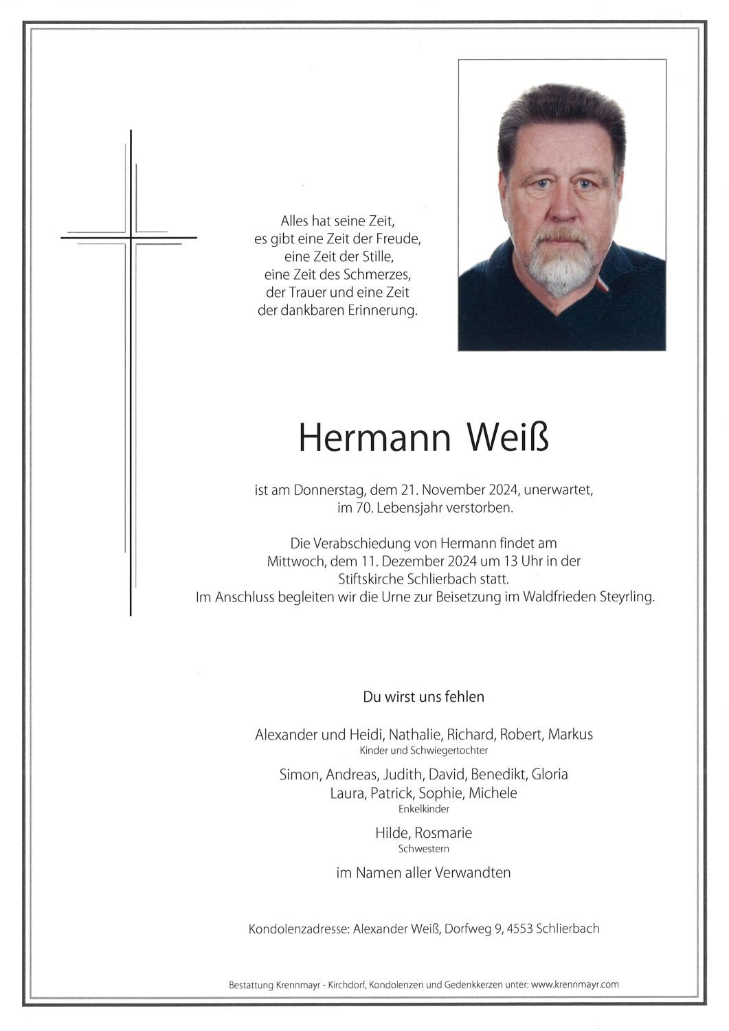Todesfall Hermann Weiß