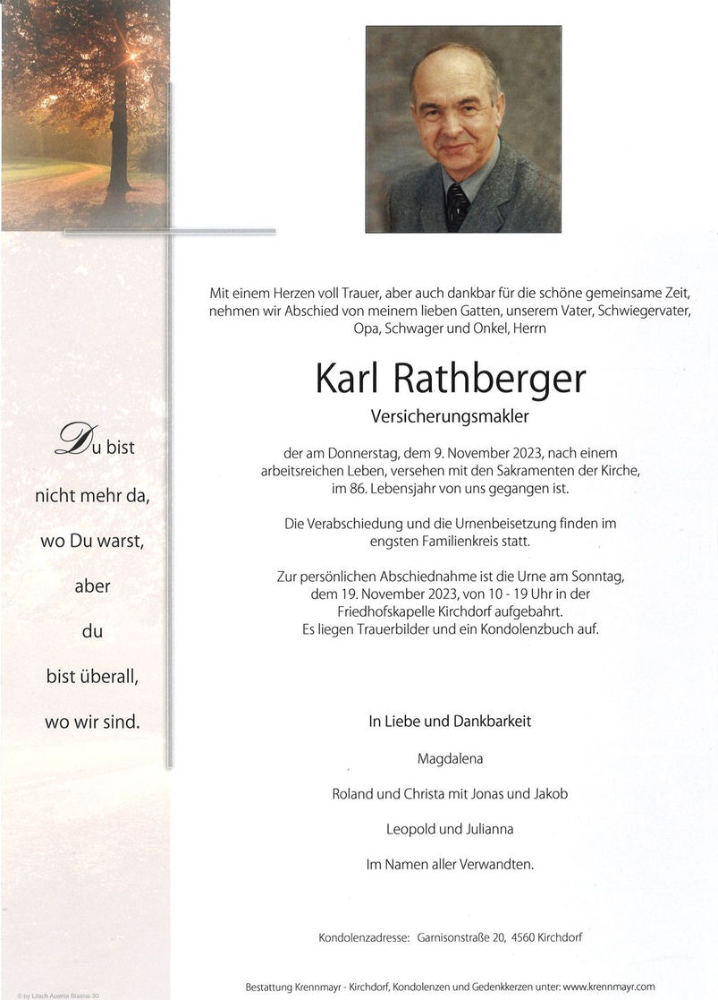 Todesfall Karl Rathberger