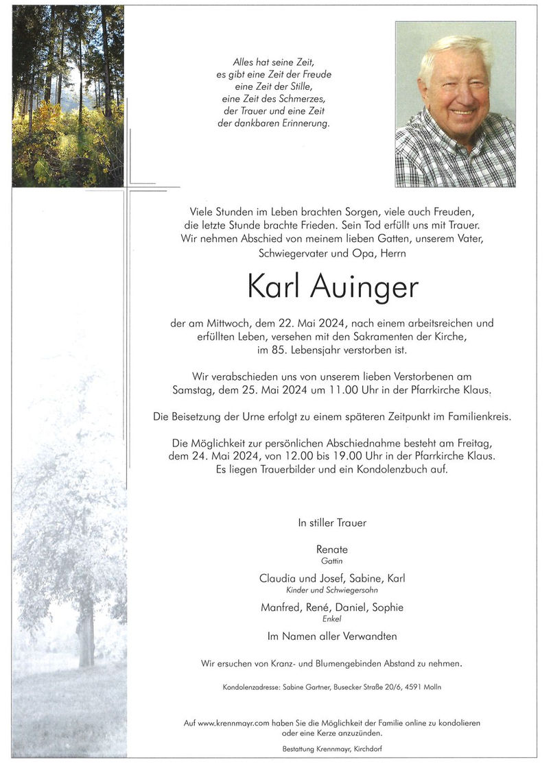 Todesfall Karl Auinger