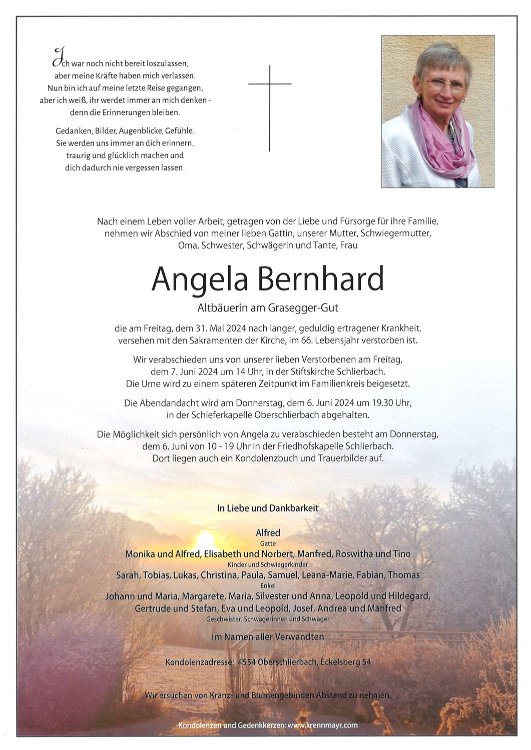 Todesfall Angela Bernhard