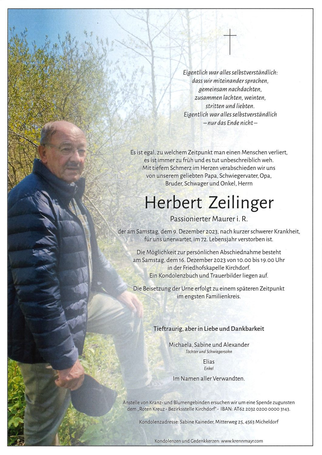 Todesfall Herbert Zeilinger