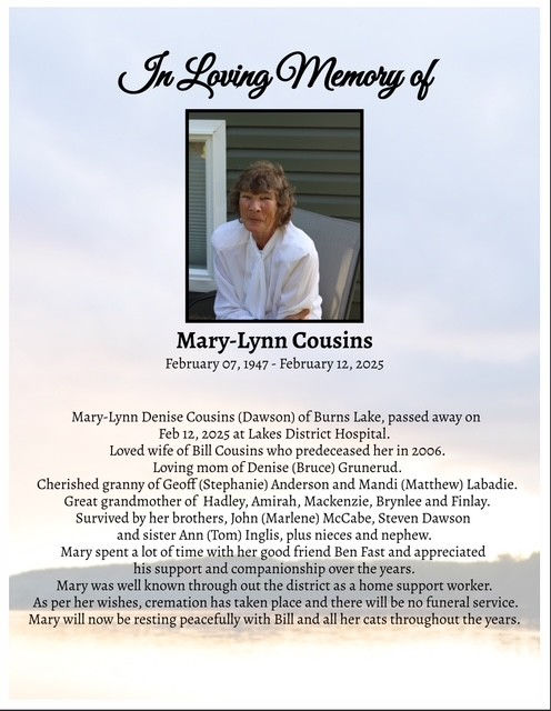 Mary-Lynn Cousins | Grace Memorial