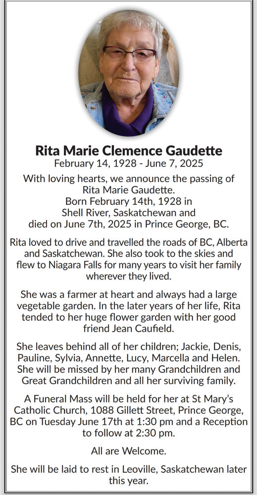 Rita Marie Clemence Gaudette | Grace Memorial