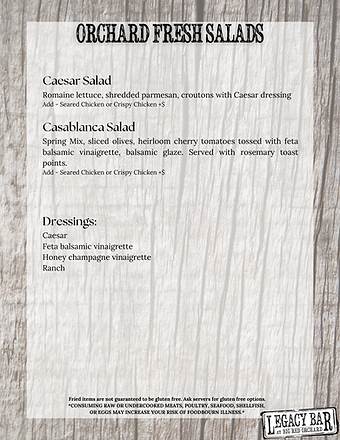 The Legacy Bar | Big Red Orchard