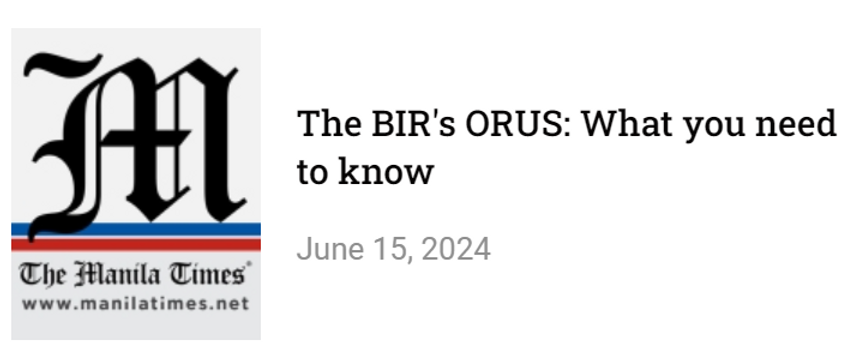 The BIR's ORUS: What you need to know