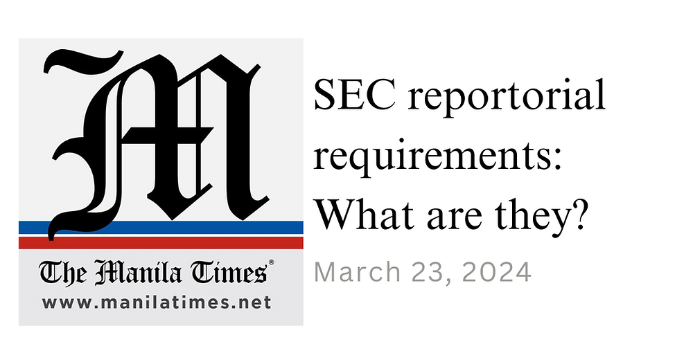 SEC reportorial requirements: What are they?