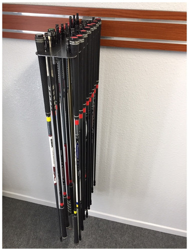 Golf shaft, grip, component displays