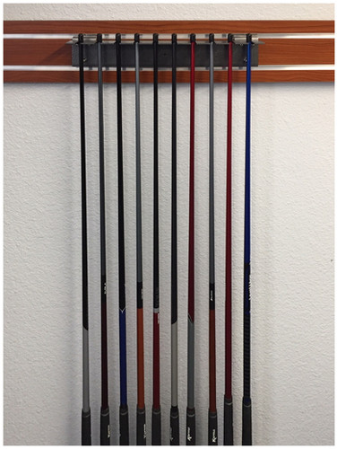 Golf shaft, grip, component displays
