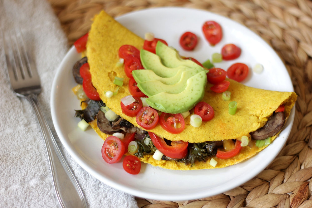 Loaded Chickpea Omelette