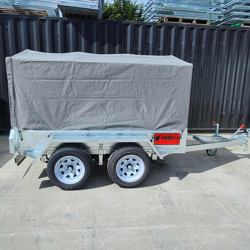 8x5 Tandem Braked Trailer + 900mm Cage + Canvas Cover | Gorilla Trailers