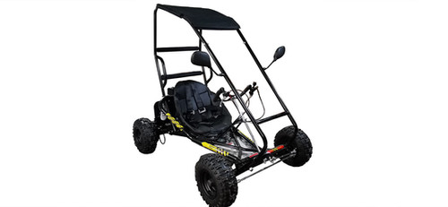 Black 200cc Go Kart + Roll Cage | Gorilla Trailers
