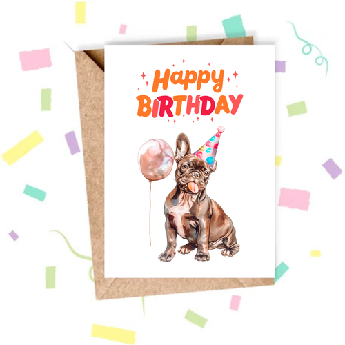 Happy Birthday Frenchie Card | Every Little Stitch