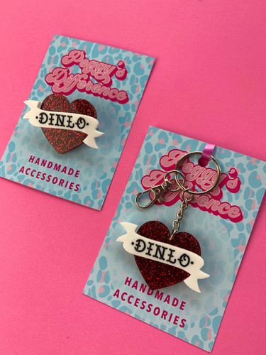 Dinlo Badge OR Keyring - Pompey Slang Brooch | Peggy's Difference