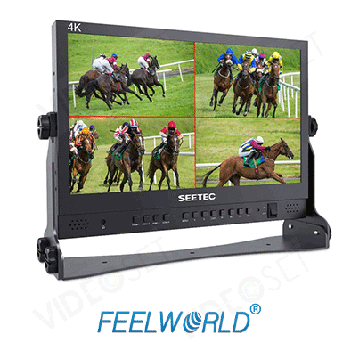 FeelWorld ATEM156 4K 15.6" Quad-Split Monitor with 4 x HDMI I/O for ...