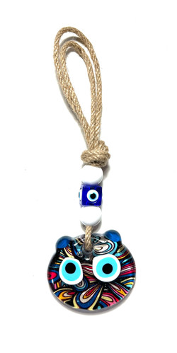 18004 Glass "Cat" Good Luck Evil Eye Wall Decoration (Please see ...