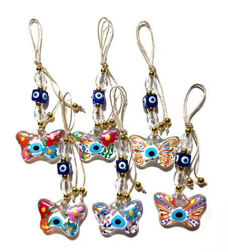 18011 Glass "Butterfly" Good Luck Evil Eye Wall Decoration | LA Nazar ...