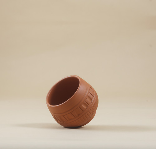 Handcrafted Earthen Engraved Kulhad/Kullad Cups - Set of 4 | Vanchai