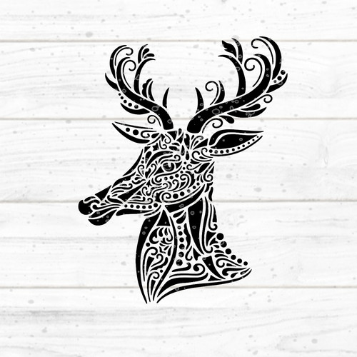 Hirsch Plotterdatei SVG DXF FCM | byseehasdesign