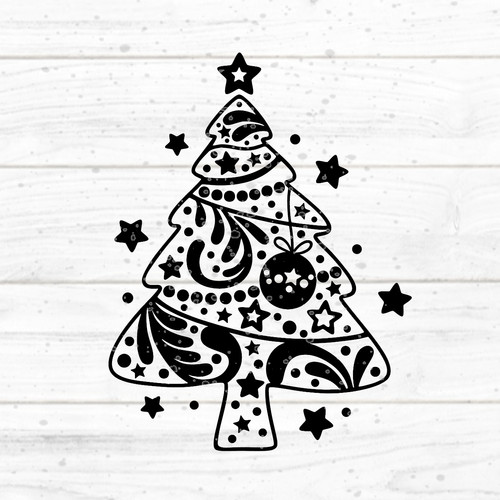 Tannenbaum einfach Plotterdatei SVG DXF FCM | byseehasdesign