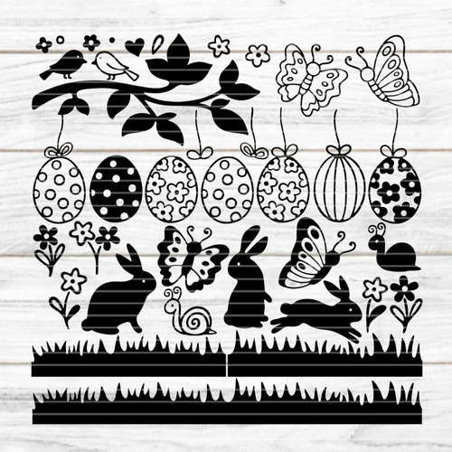Ostern Elemente Plotterdatei SVG DXF FCM | byseehasdesign