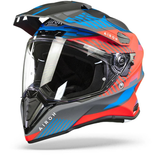 Airoh Commander Adventure Helmet - 'Boost' Red Blue Matt - EXTRA LARGE ...