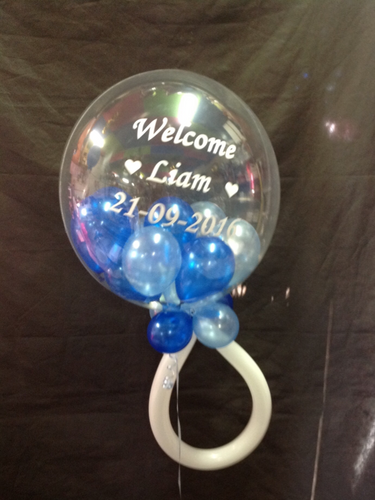 Customized Baby Rattle Balloon - Pinks or Blue | balloons-brisbane
