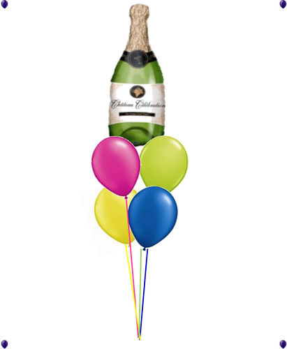 Champagne Bottle Balloon Bouquet | balloons-brisbane