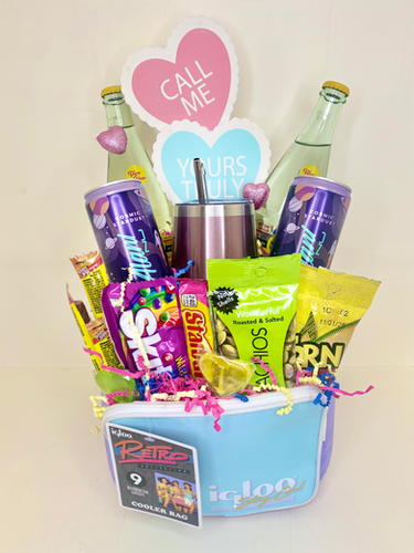 Igloo Cooler Gift Basket (lilac/blue/yellow) | TheCleanSlateDesign