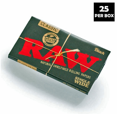 Paper Raw Single Wide Classic Doubles Black | Smokotime Incorporated