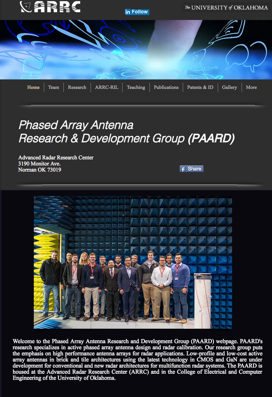 Phased Array Antenna Research & Development Group | PAARD-ARRC-OU