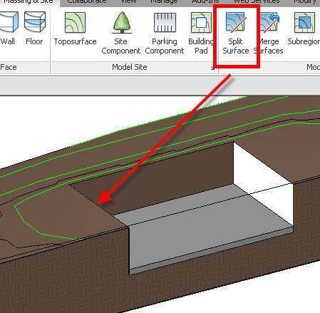 Using the Split Surface Tool in Revit