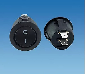 Black Circular ON/OFF Rocker Switch | Barnsley | GT Leisure Parts Ltd