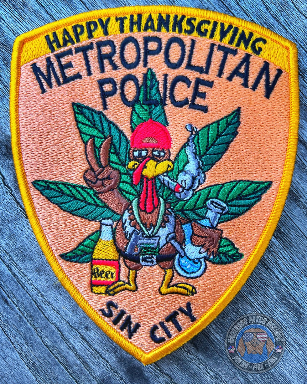 Las Vegas Metropolitan Police Sin City Thanksgiving embroidered patch ...