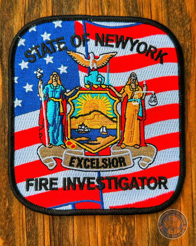 New York State Fire Investigator American Flag patch | Underdog Patch Desig