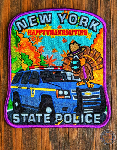 New York State Police Thanksgiving 2024 patch | Underdog Patch Desig