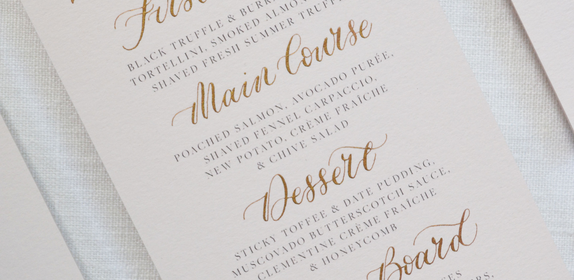 ERA Calligraphy | Menu Cards