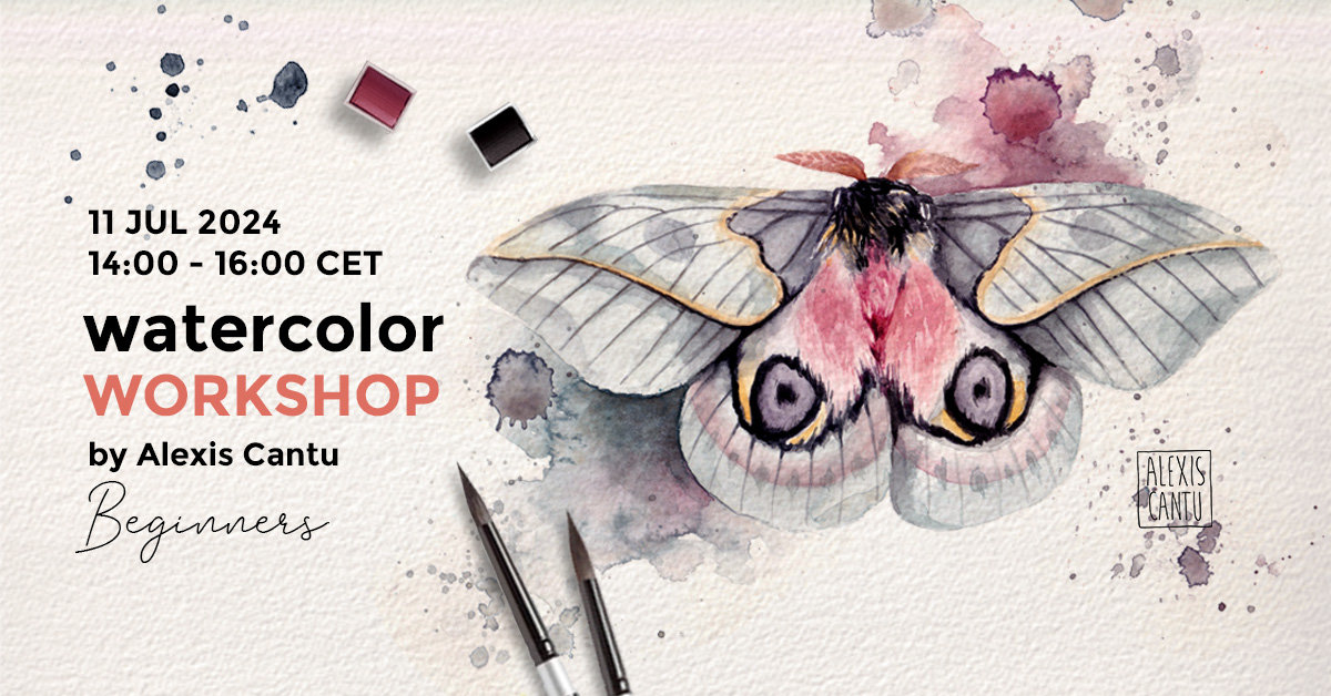 Watercolor Workshop | Silk moth edition | Alexis Cantu Artwork