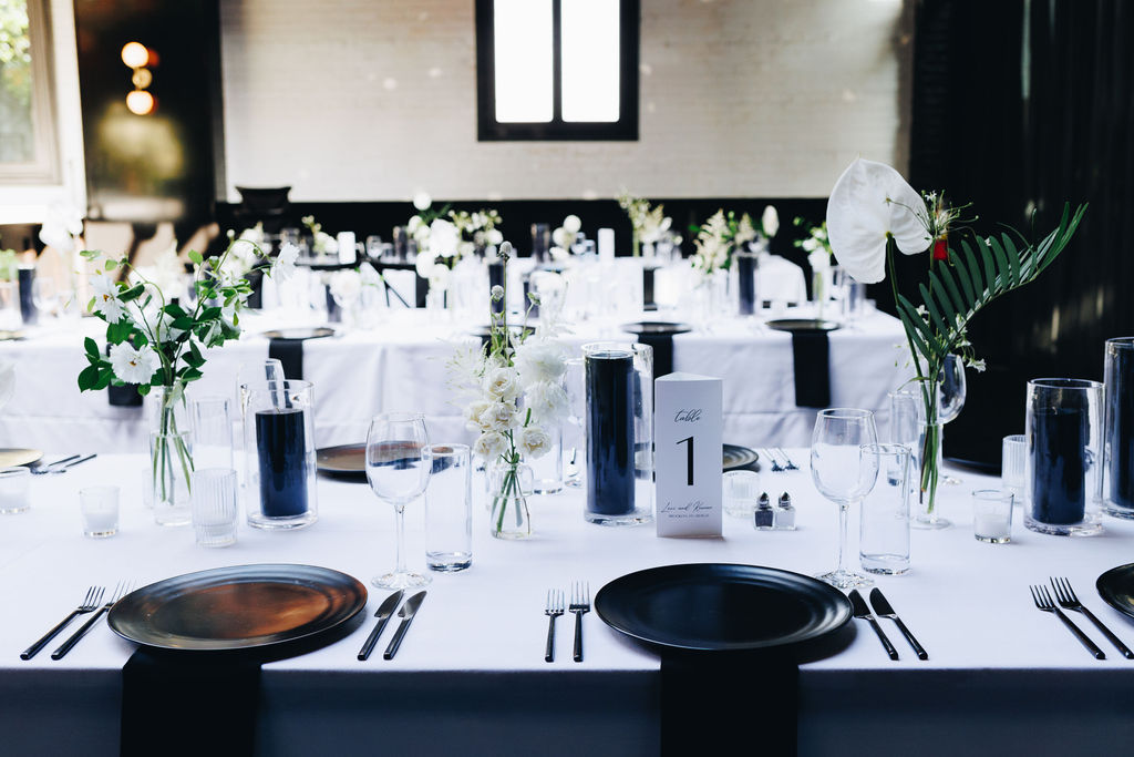 Lexi and Keenan's Chic Black and White Wedding at 501 Union