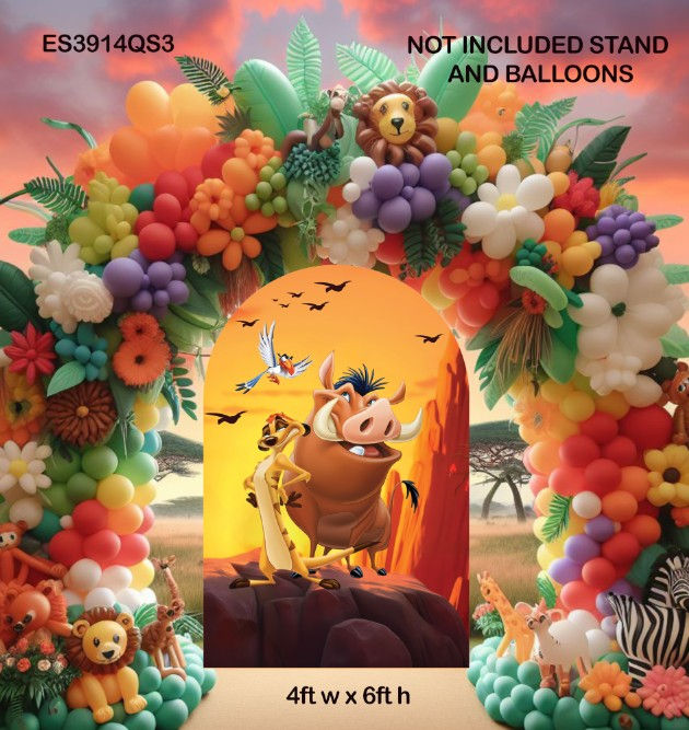 ES3914QS3 BACKDROP LION KING PUMBA | Fastyardcards