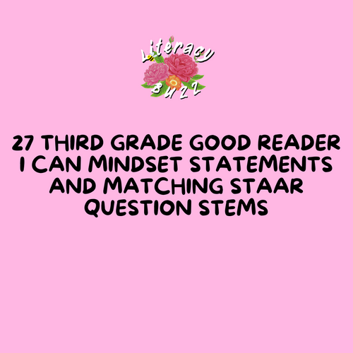 27 Third Grade Good Reader I Can Mindset Statements and matching STAAR ...