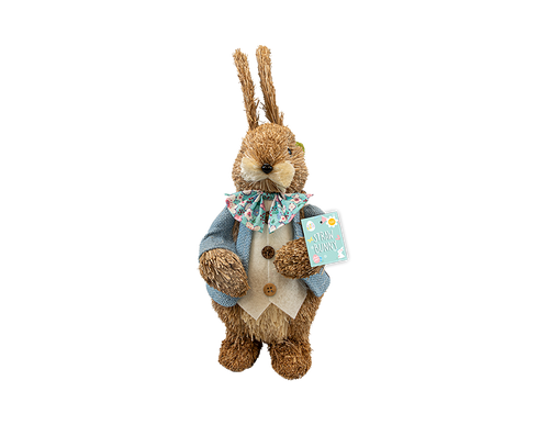 Straw Bunny Figurine 32.5cm | OneBeyond