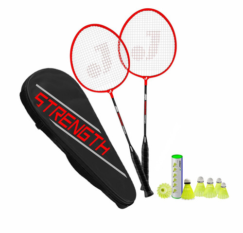Voyager Plus GX-01 Badminton Set: Steel Shaft Racket, 6 Nylon ...