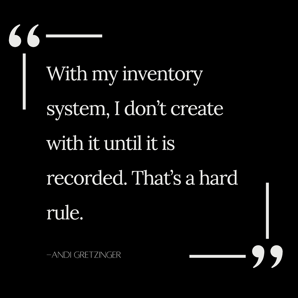 My inventory process as a professional wood flower florist.