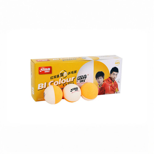 DHS Bi-Color Table Tennis Ball (pack of 10) for Enhanced Spin Judgement