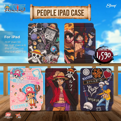 เคสไอแพด แถมปลอกปากกา One Piece วันพีซ ลิขสิทธิ์แท้ iPad Case