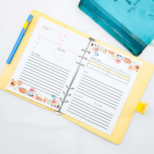 Floral Sermon Notes Binder | Finally Four Designs