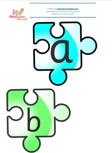 Puzzle piece letters | Resourcewhizz App